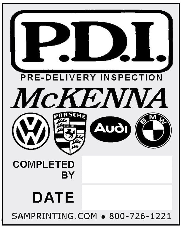Customized PDI Window Stickers w/2 White Write-on Boxes – SAMprinting